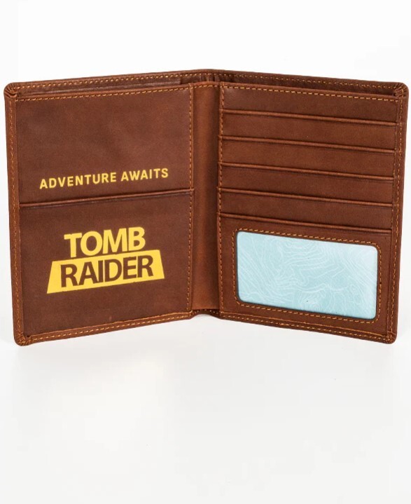 Tomb Raider Lara Croft Passport Leather Folding Wallet Stamped Family ...
