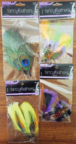 SET OF 4 REAL ~ FANCY FEATHERS ~ HOBBY LOBBY ~ CRAFTS ~ SEALED ~ NEW | eBay