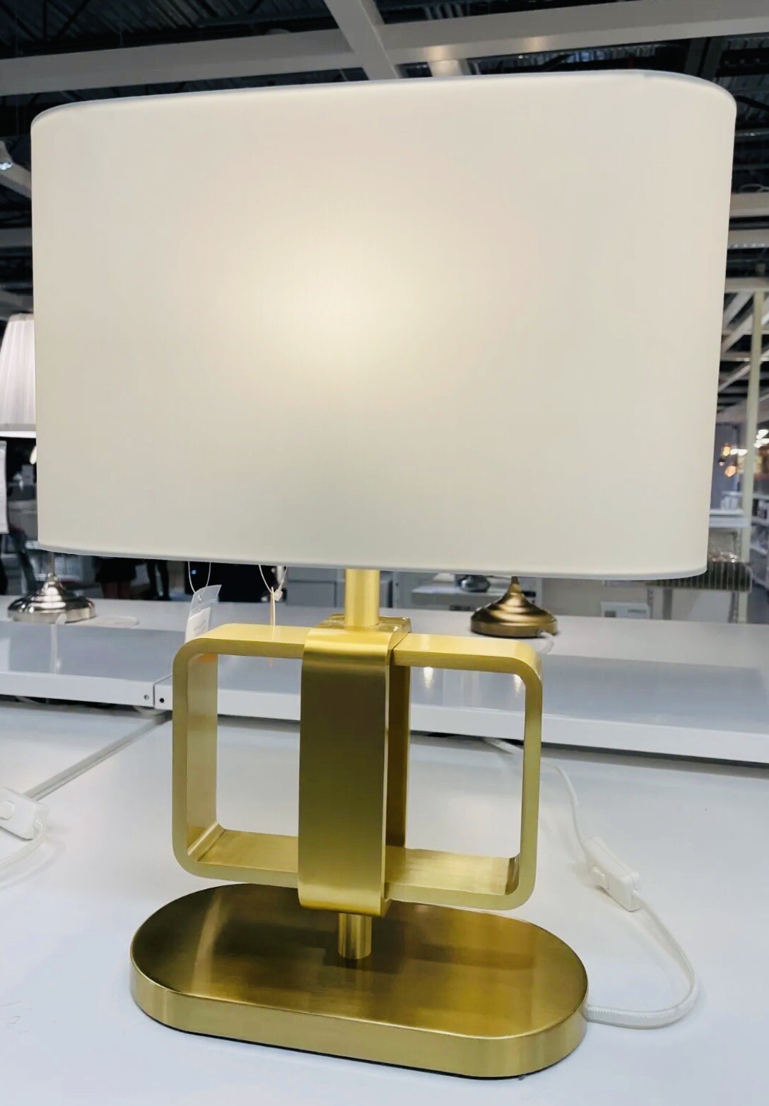 Ikea UPPVIND Table lamp, brass plated/white 19 " - NEW | eBay