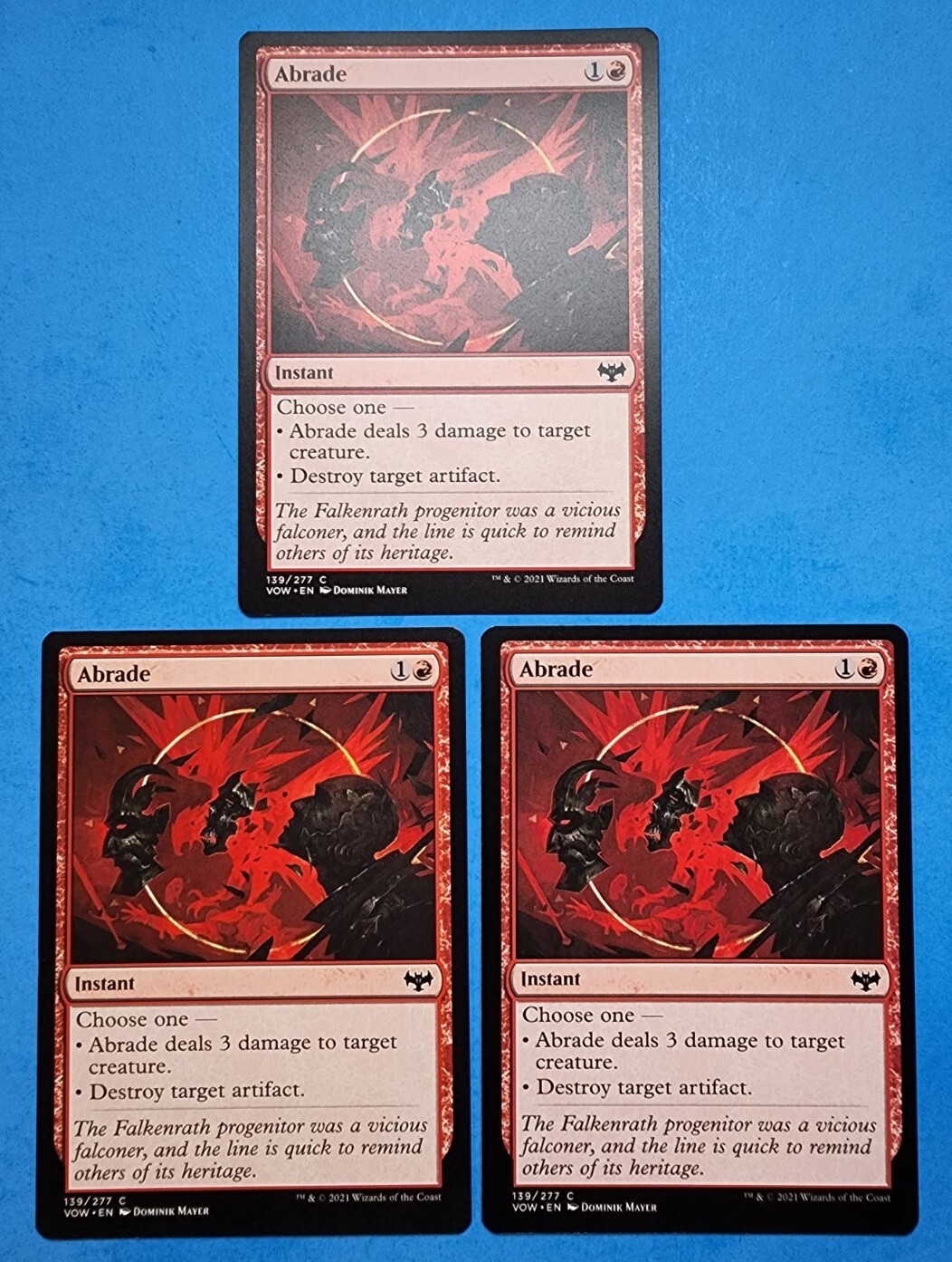3x Abrade Innistrad Crimson Vow 2021 Mtg Magic Card Instant Mountain ...