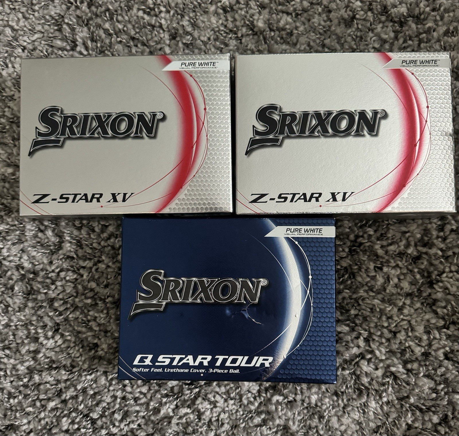 Srixon Z-Star XV And Q-Star Tour White Golf Balls - 3 Boxes / 36 Balls ...