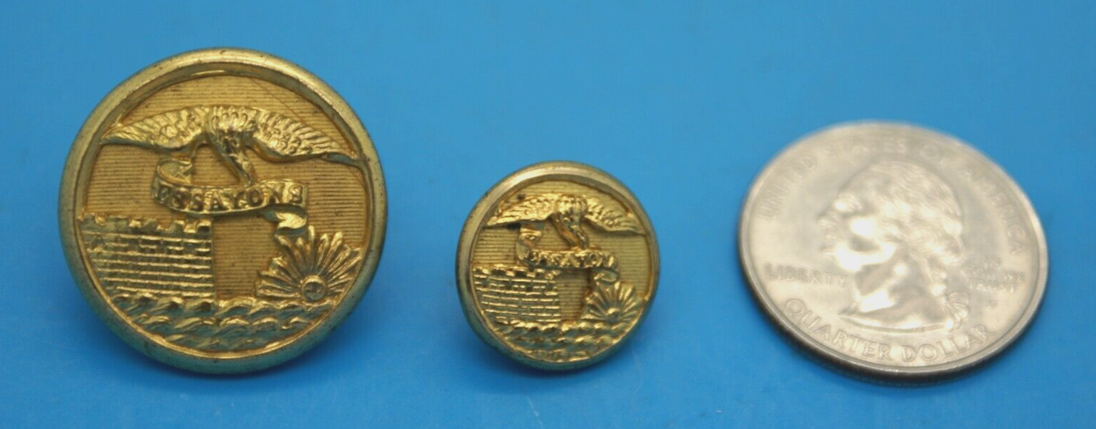 2 U.S. ARMY CORPS of ENGINEERS GOLD GILT BUTTONS - ORIGINAL 3 PIECE CUT ...