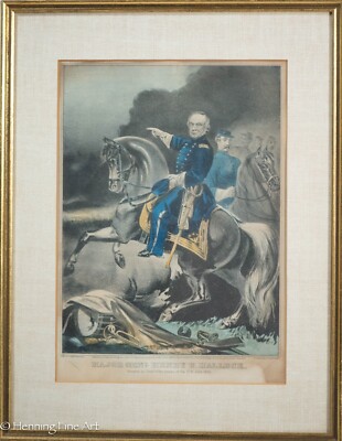 Beautiful Antique Currier & Ives Lithograph Major General Henry Halleck ...