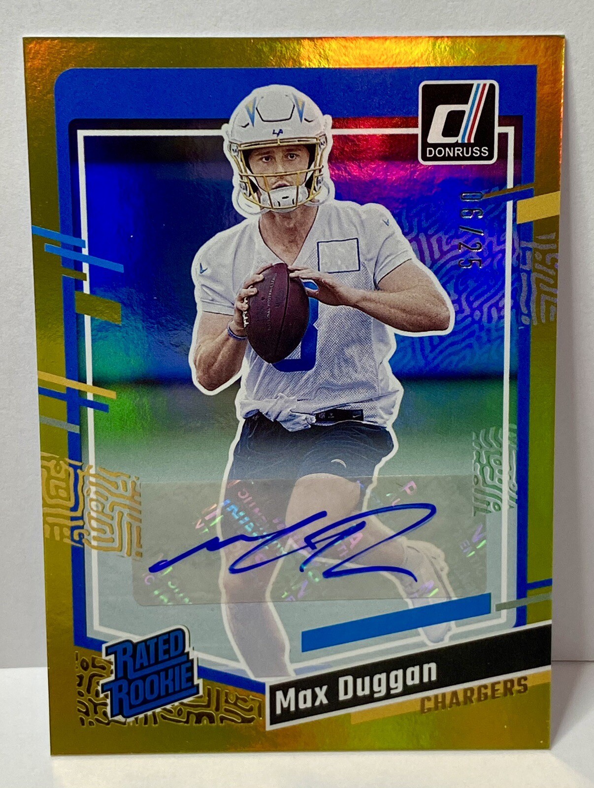 2023 Donruss Max Duggan Rated Rookie Gold Auto 06/25 Los Angeles ...