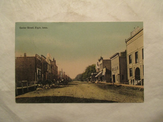 Elgin Iowa Center Street IA Postcard | eBay
