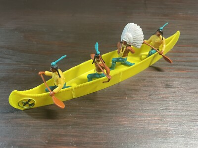 Timpo Indian War Canoe - Yellow Colour - Wild West - 1970's | eBay