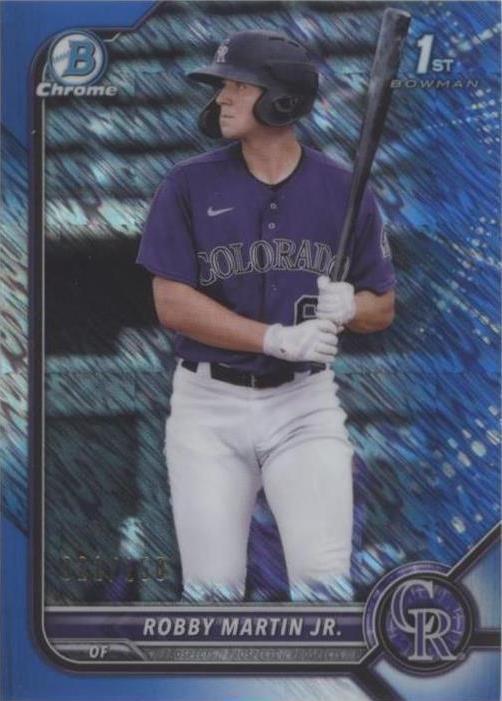 2022 Bowman - Chrome Prospects Robby Martin Jr. #BCP-43 Blue Shimmer ...