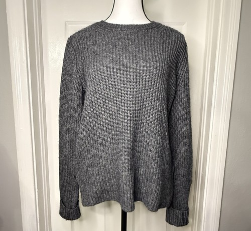 Ann Taylor Wool Blend Charcoal Gray Women's Sweater Chunky Knit Size ...