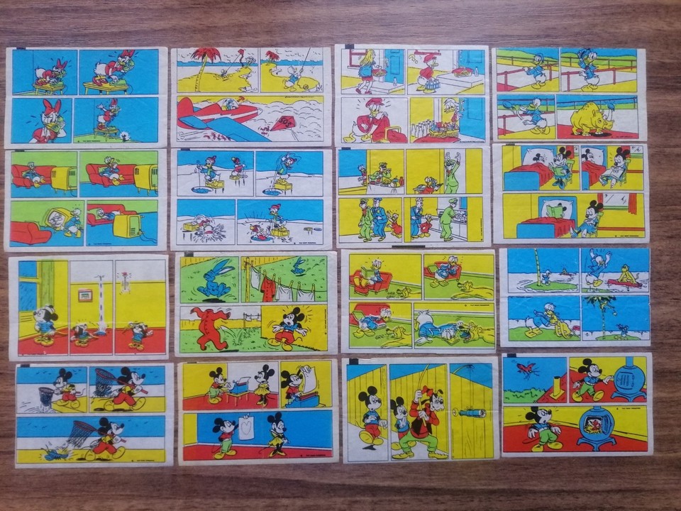 Donald Walt Disney Bubble gum Wrappers, complete of 93 pieces. | eBay