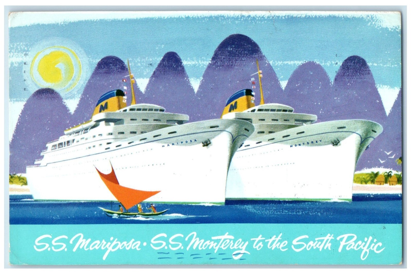 c1960's Steamer Ship Matson Lines new Luxury Liners Mariposa Monterey ...