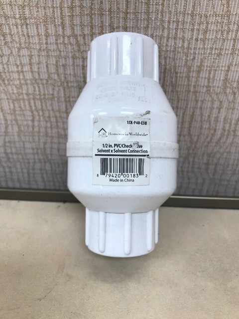 Homewerks VCK-P40-E3B In-Line Check Valve Solvent x Solvent PVC ...