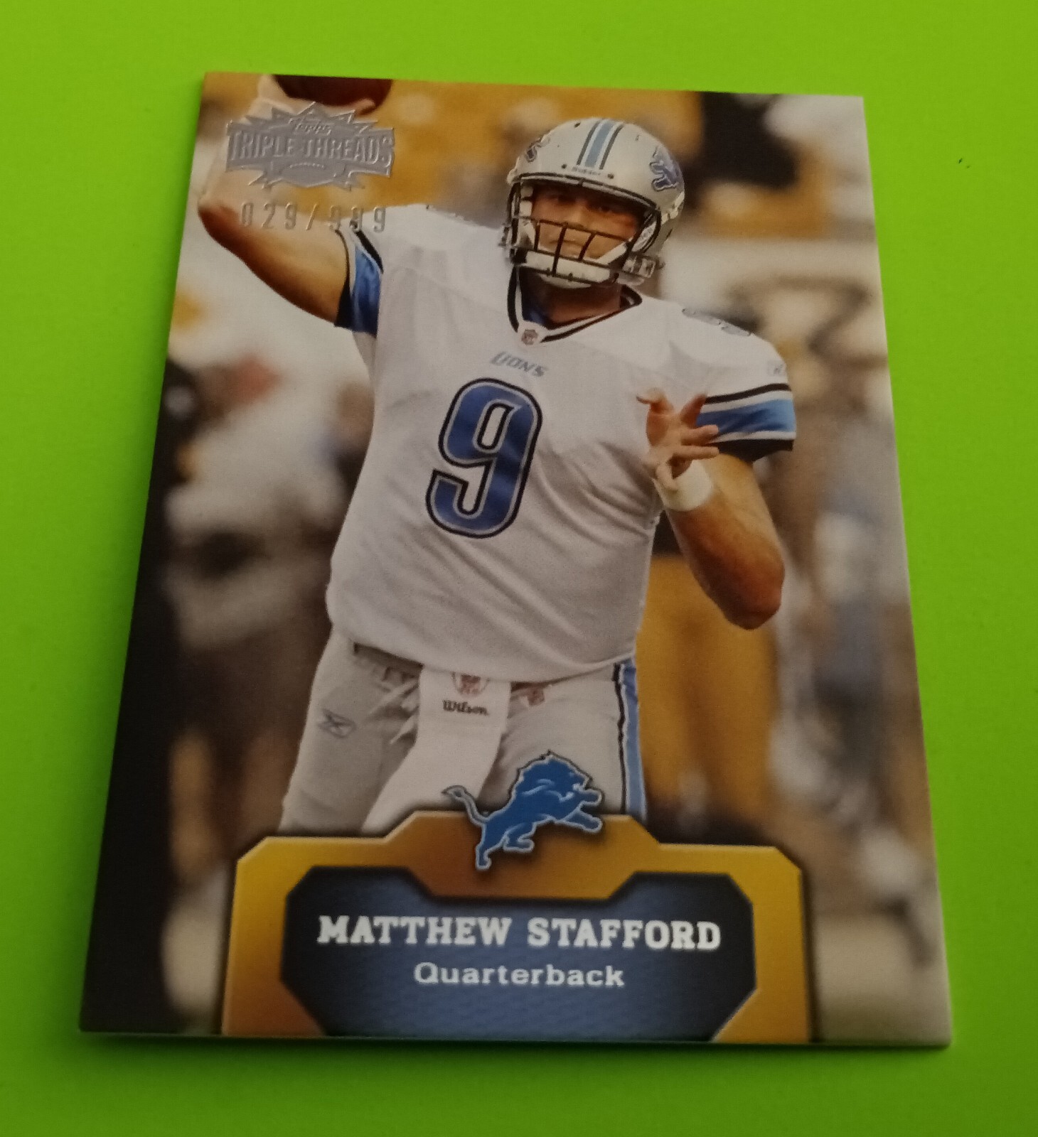 2011 Topps Triple Threads (129/999) Matthew Stafford NFL Card #75 MINT ...