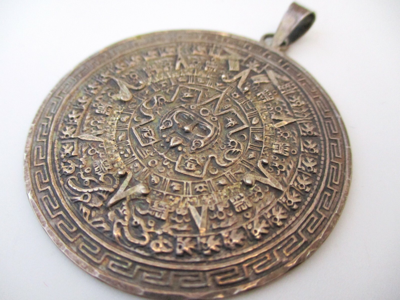 Vintage 925 Inca/Mayan Calendar Pendant Two Sided Spiritual South ...