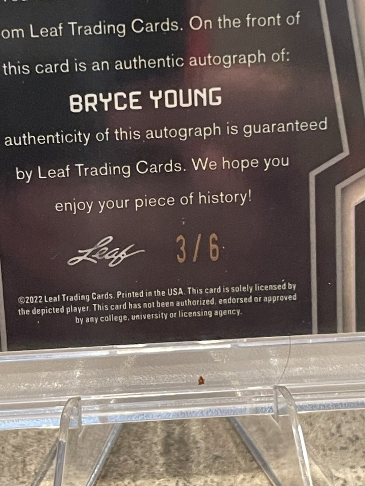 Bryce Young 2022 Leaf Flash Orange Mini Diamond..Auto/RC 3/6 | eBay