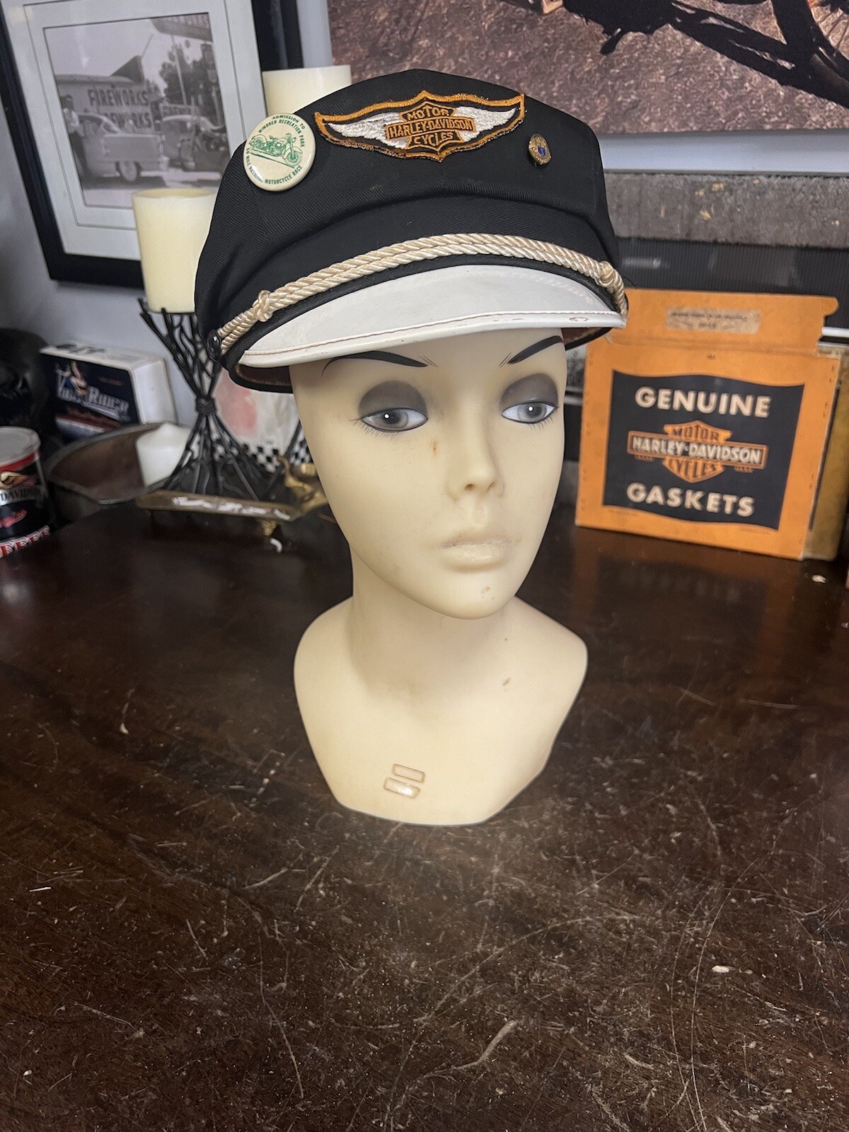 Vintage Original 1940’s-50’s Harley Davidson Captains Cabbie Hat ...