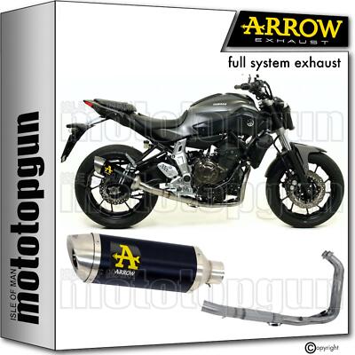 ARROW FULL SYSTEM EXHAUST CI HIGH THUNDER BLACK YAMAHA MT07 MT-07 2020 ...