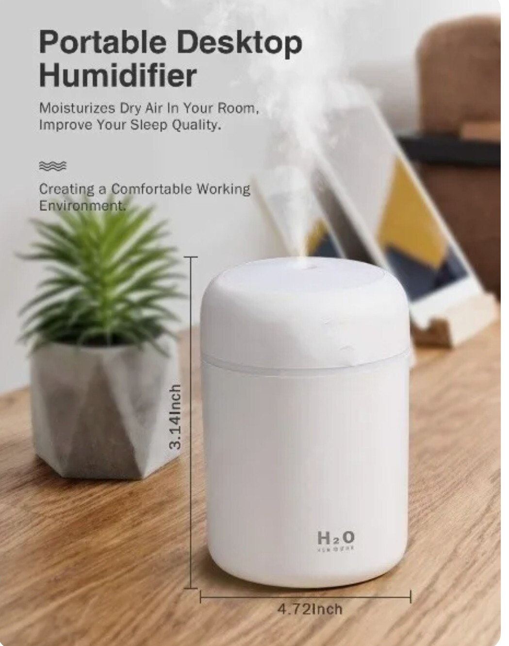 MOVTIP HCM-710 500ml Ultrasonic Cool Mist Humidifier - White for sale ...