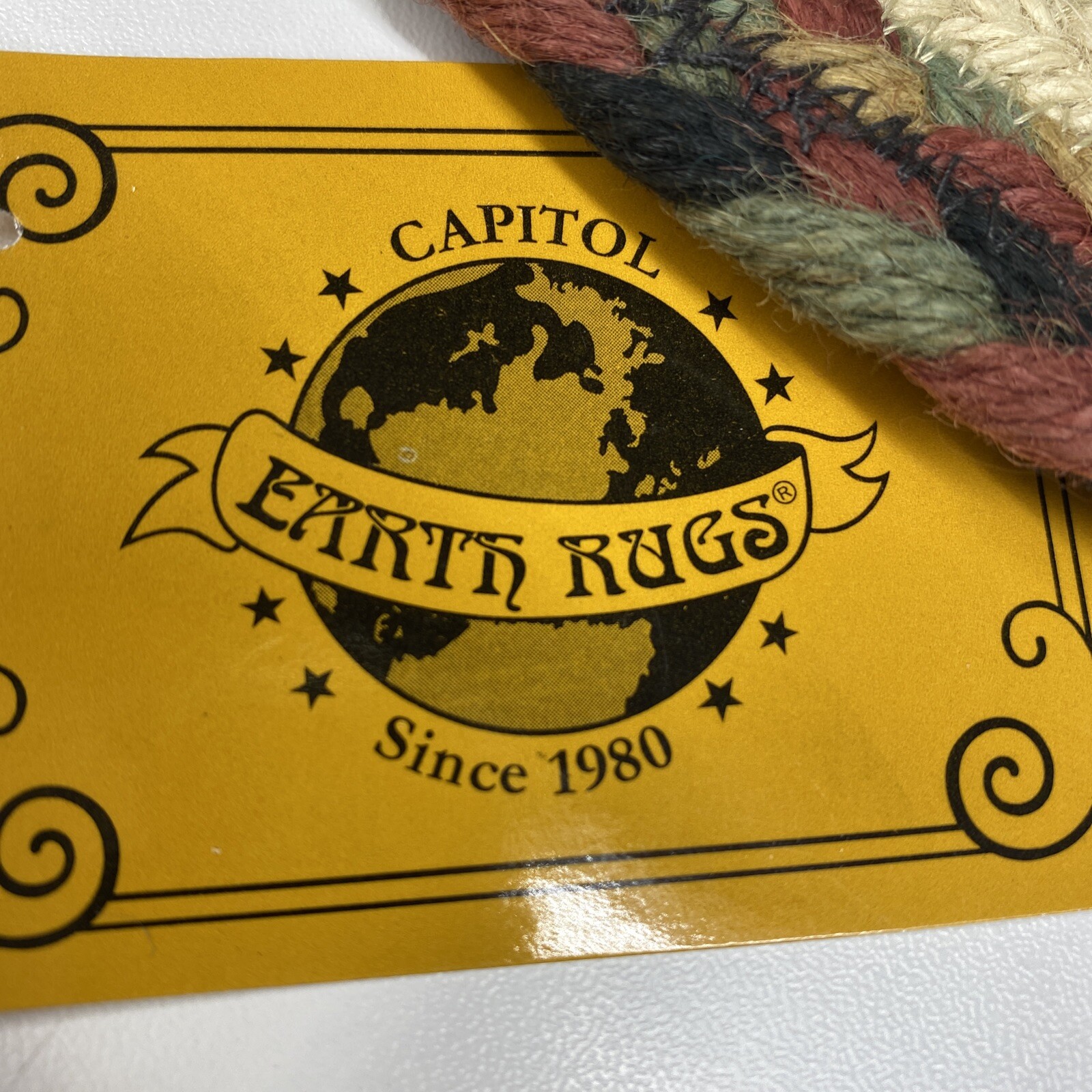 Earth Rugs Natural Jute Fiber Round Trivet Bucking Bronco Rodeo 10x10 ...