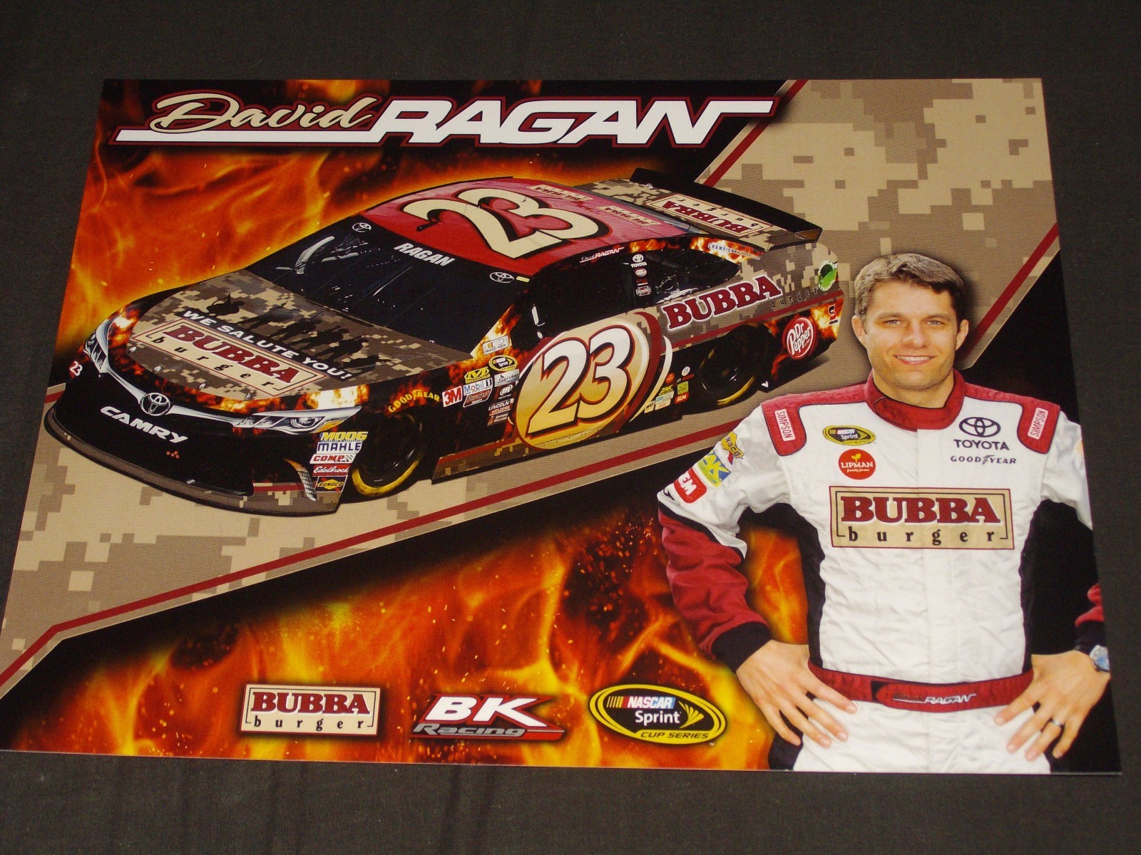 2016 DAVID RAGAN #23 BUBBA BURGER NASCAR POSTCARD | eBay