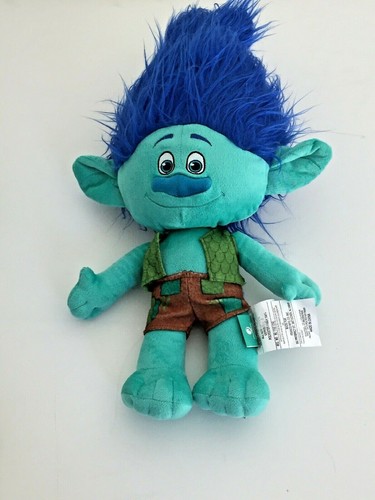 Dreamworks Troll Plush Doll Blue Hair 23" Large Multi Color Clothing ...