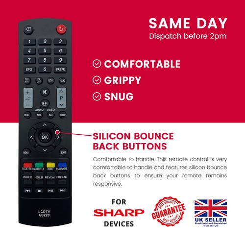 Remote Control For Sharp GJ220 (9JR9800000005 ) LC19LE430E LC22LE320 LC32LE430E | eBay