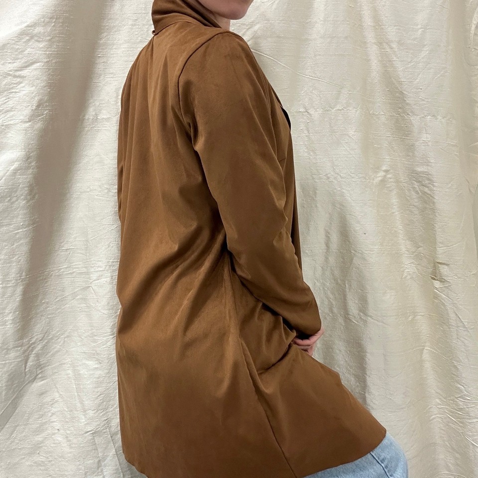 Soft Surroundings Tan Shape Drape Western Retro Boho Faux Suede ...