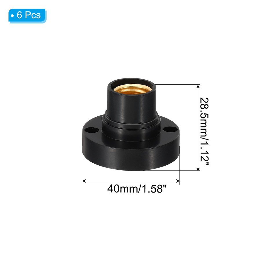 6pcs E14 Bulb Socket Round Screw Base Lamp Holder Light Replacement ...
