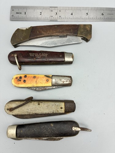 Lot of (5) Vintage Folding Pocket Knives Restoration Rusty Patina Parts ...