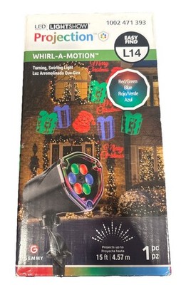 Gemmy LED Lightshow Projection Whirl-A-Motion Christmas Lights Santa ...