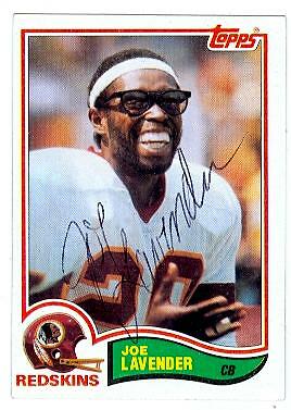 Joe Lavender autographed football card (Washington Redskins) 1982 Topps ...
