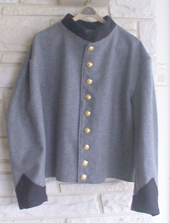 Confederate Gray Shell Jacket w/ Black Collar & Cuffs, Civil War, New ...