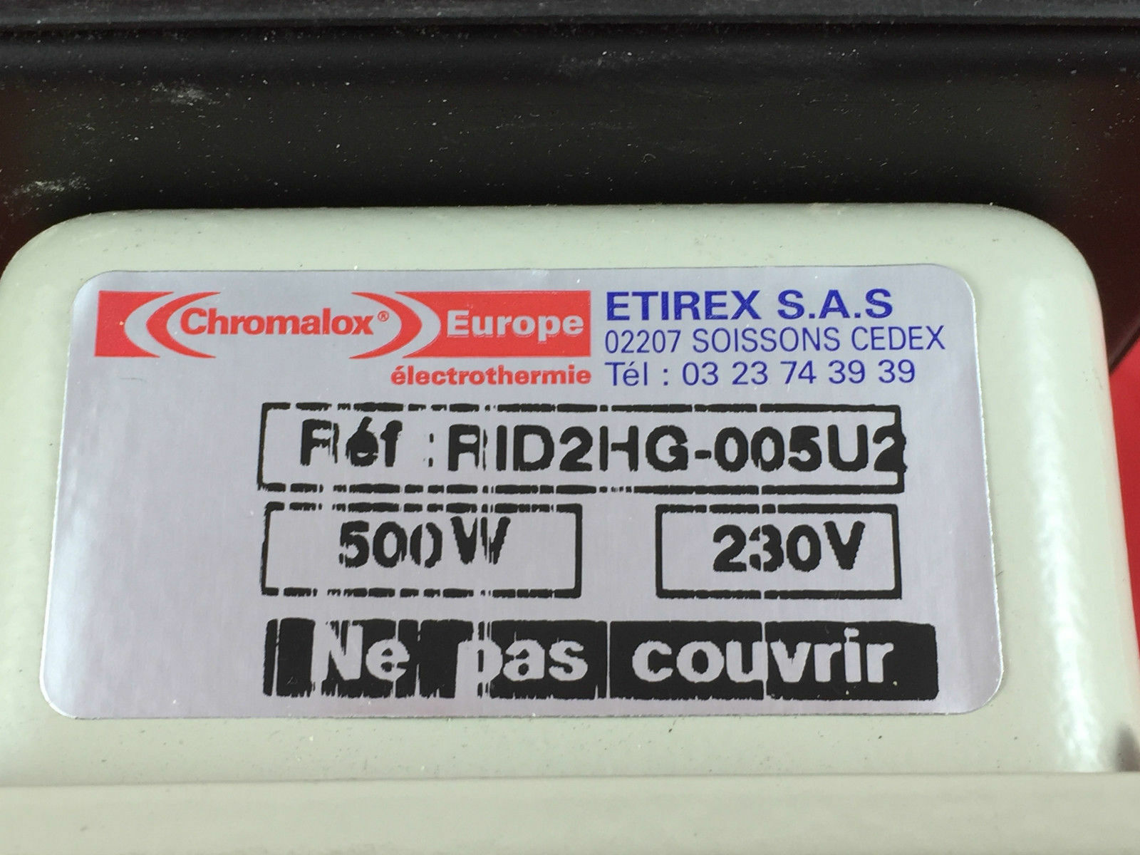 Etirex CHROMALOX RID2HG005U2 Convection Heater + Casing 500W 230V 1P ...