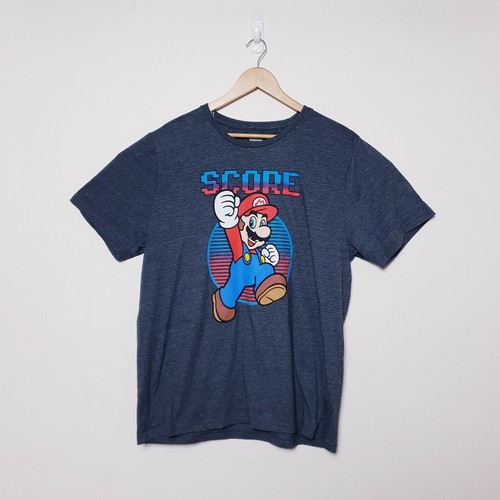 Super Mario Shirt Mens 2XL XXL Dark Grey Mario Score T Tee | eBay Australia