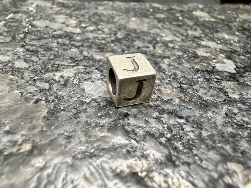 Sterling Silver J Letter Cube Block Charm Pendant | eBay