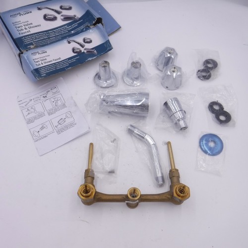Aqua Plumb 8" Two-Handle Polished Valve Tub & Shower Faucet Kit 1854030 ...