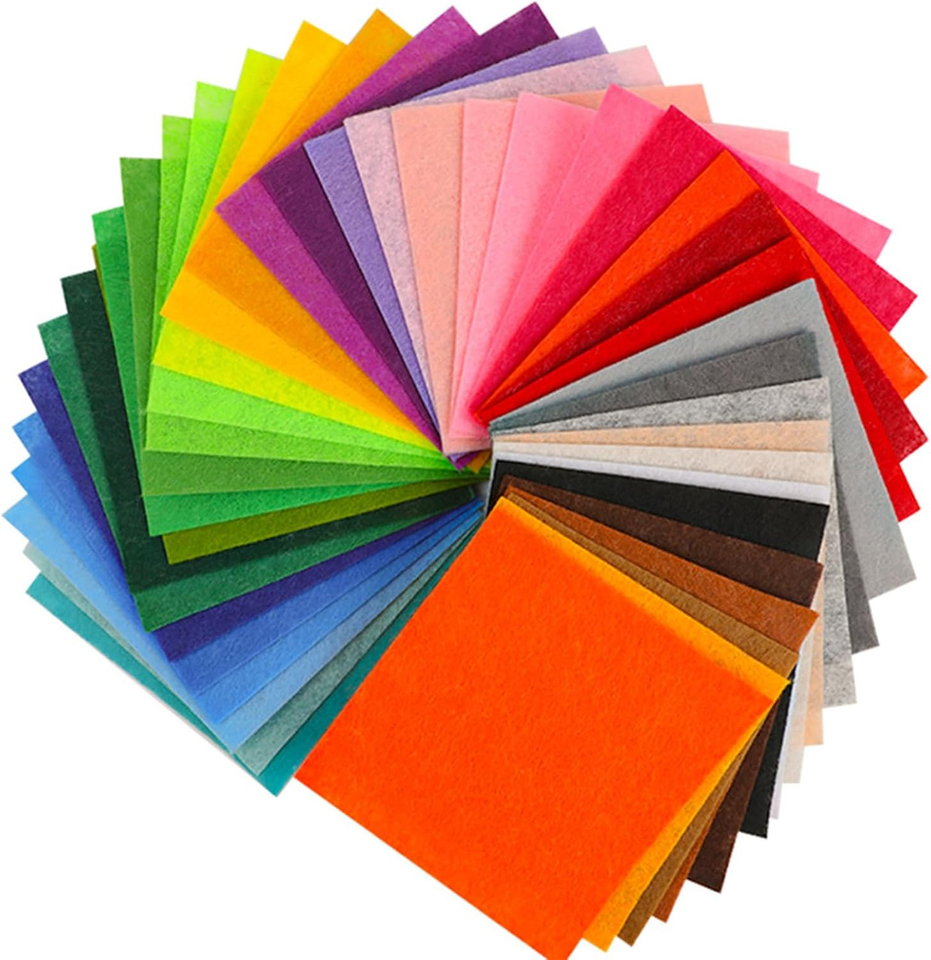 40 Pcs Colored Felt Sheets, 15 * 15Cm Felt Fabric, Soft Felt Pack ...