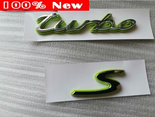 Green Chrome / Black Turbo S Emblem Badge Rear Trunk Tailgate Sticker ...