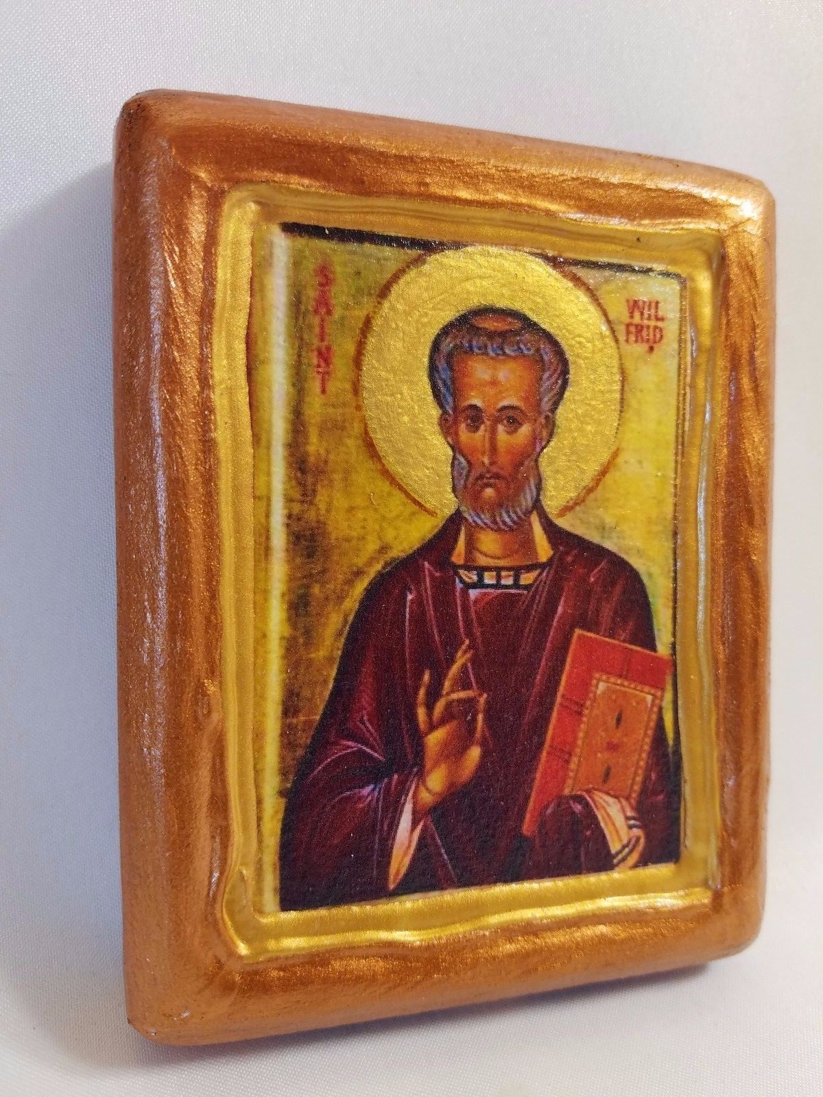 Saint Wilfred Icon Wilfrid of Northumbria English Bishop Portrait ...