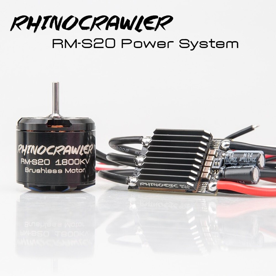 Rhino RC AM32 ESC S20 Brushless Motor & 80A For Crawler Car Axial SCX10 ...