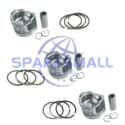 3 PCS Piston + Rings Set STD for Yanmar 3TN84L 3TN84L-RB 3D84N-2C Engine | eBay