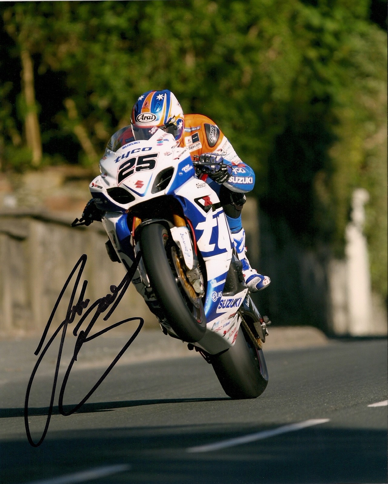 Josh Brookes 16 x 12 Isle of Man TT 2014 Agos Leap Signed Picture ...