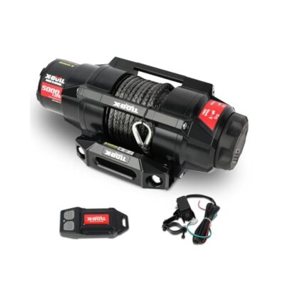 5000lb Winch, 12V Electric, Waterproof, Synthetic Rope, Remote Control ...