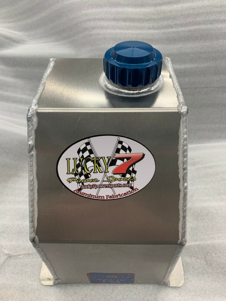 4 QT Aluminum Sprint Fuel Tank Fuel Cell Go Kart Snowmobile Flat Mount ...