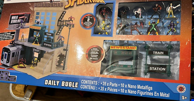 Spider-Man DAILY BUGLE NANO SCENE Train Station 10 METALFIGS Display ...