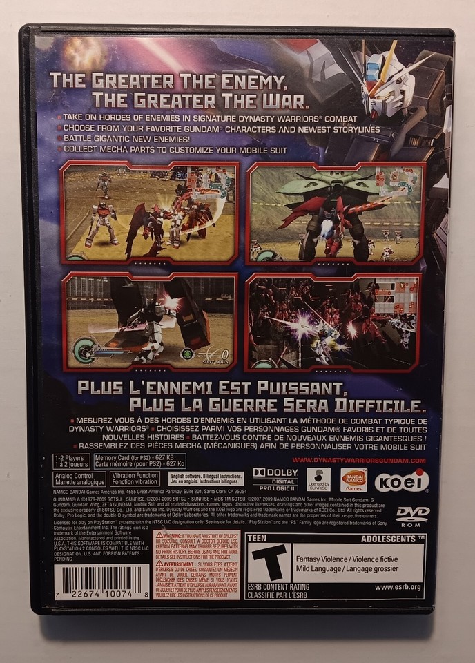 Mobile Suit Gundam Encounters in Space PlayStation 2 (PS2) Complete and ...