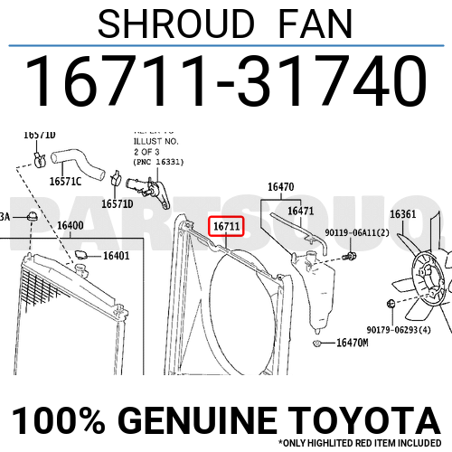 1671131740 Genuine Toyota SHROUD FAN 16711-31740 | eBay