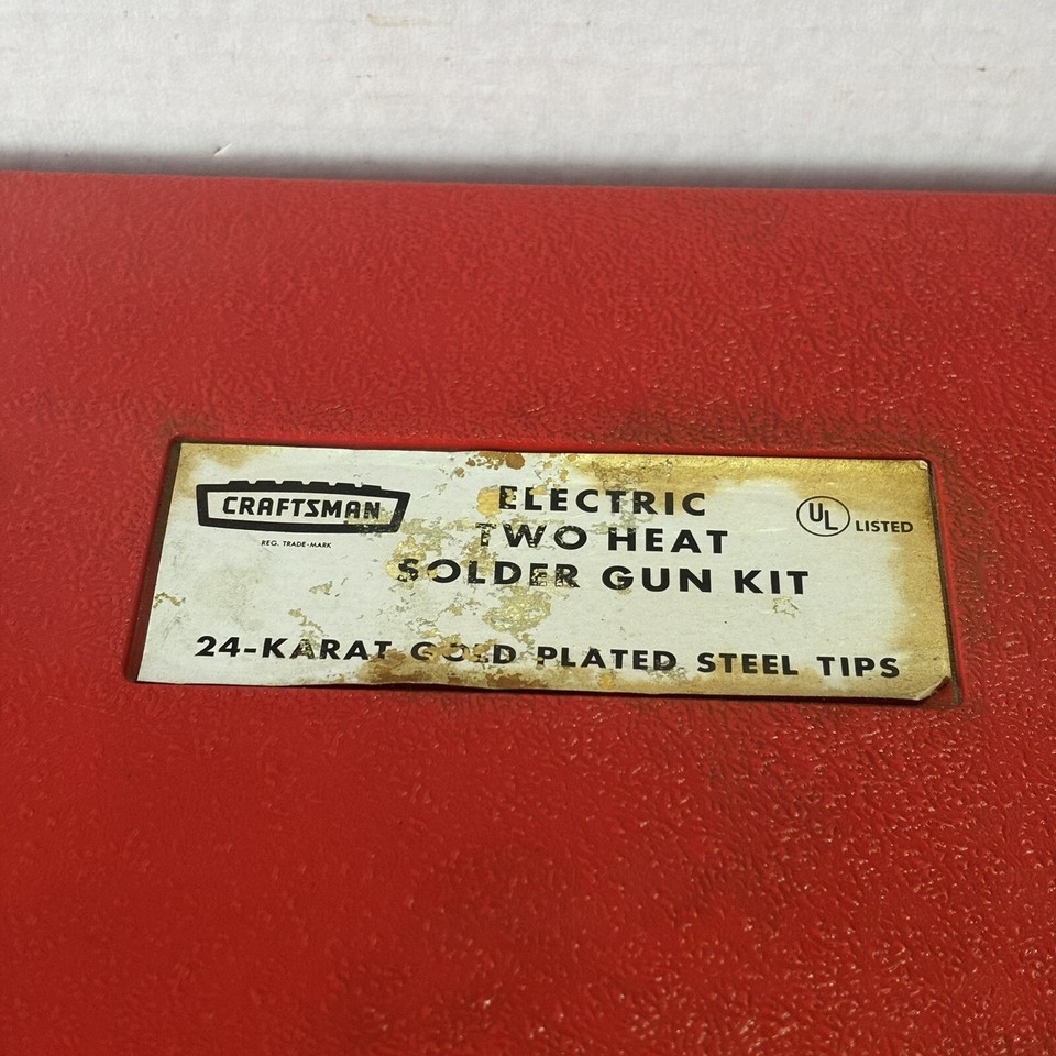 Vtg Sears Craftsman 100 Two Heat Electric Solder Gun Kit W 24kt Gold ...