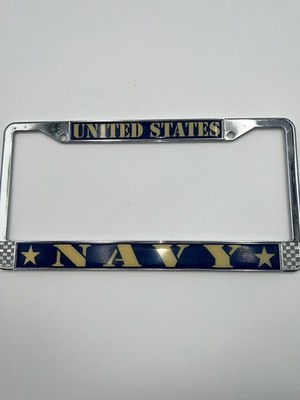 Vintage United States Navy License Plate Chrome Metal Frame | eBay