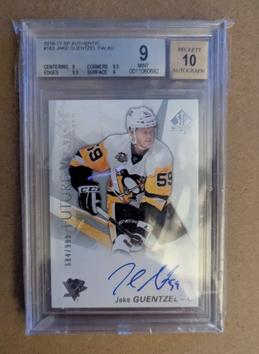 2016-17 UD SP Authentic Jake Guentzel Rookie Future Watch Auto 684/999 ...