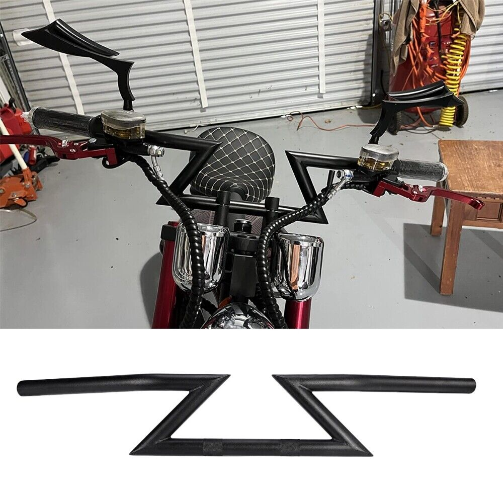 Motorcycle 1" (25mm) Handlebars Z Bar Drag Bars For Harley Yamaha ...